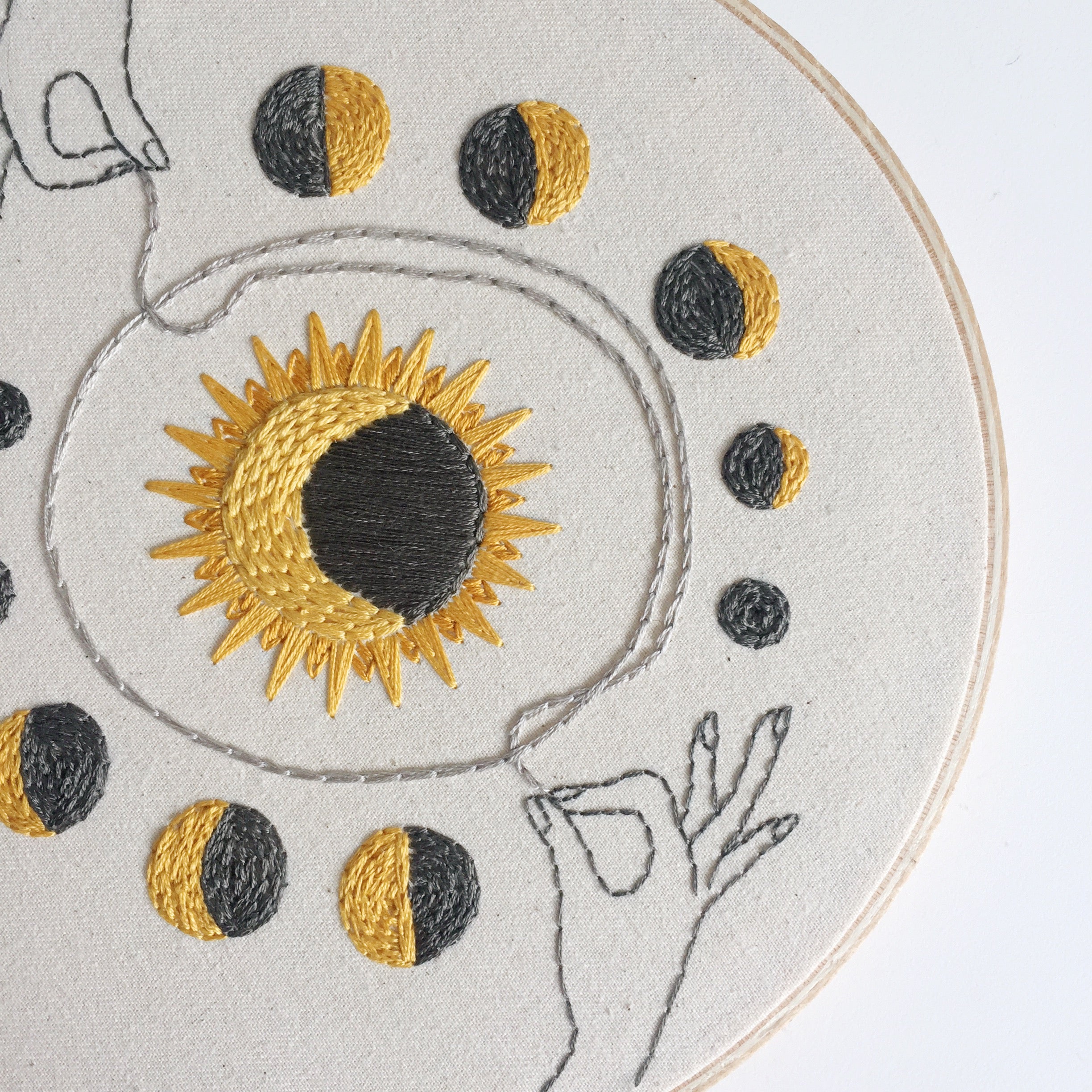 Time is a Flat Circle - Embroidery Hoop Pattern – Thread Honey