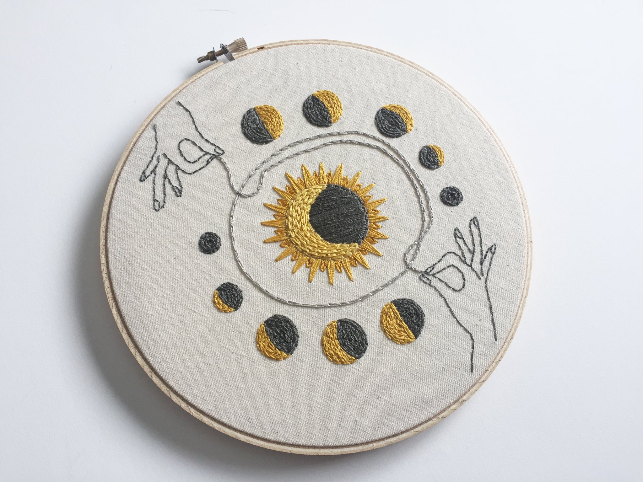Time is a Flat Circle - Embroidery Hoop Pattern – Thread Honey